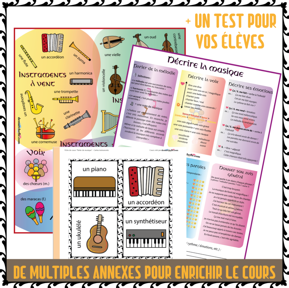 Fiche de cours - Parler de musique - Démarche FLE