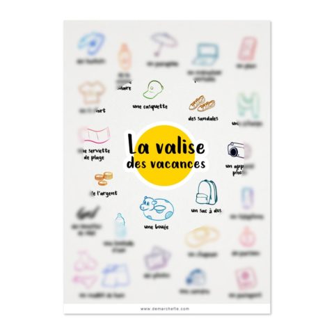 Poster - La valise des vacances (A1) - Démarche FLE